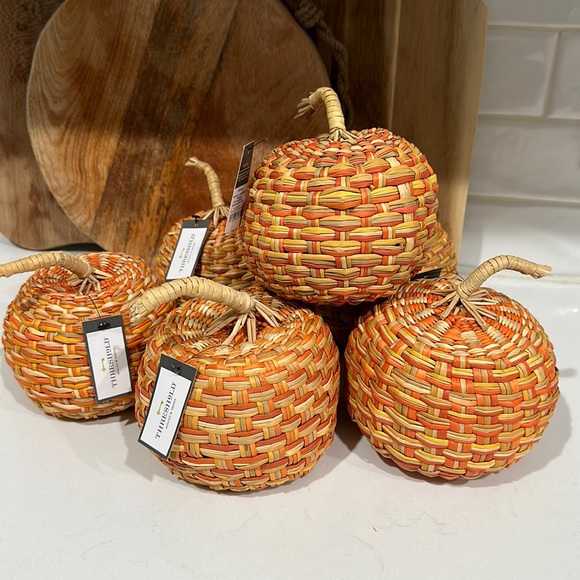 Threshold | Accents | Threshold Woven Rattan Pumpkins Set Of | Poshmark